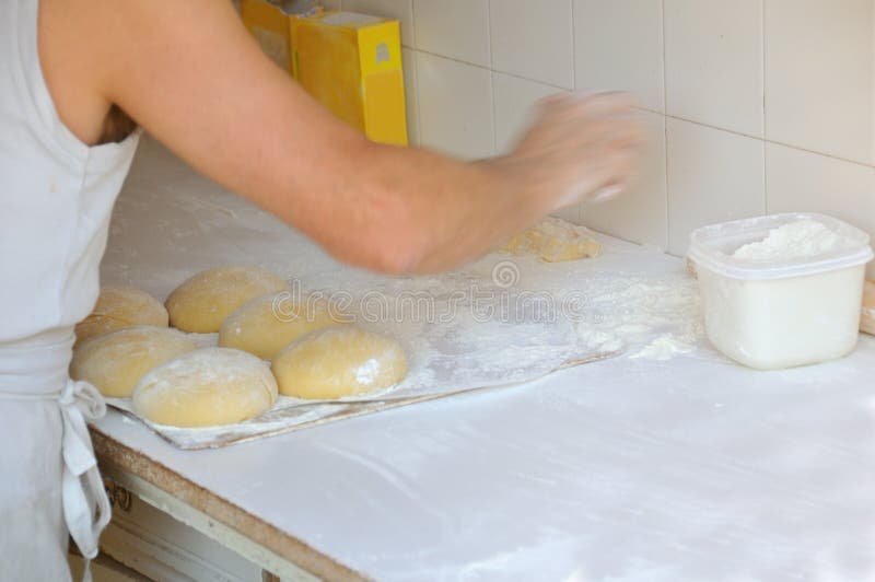 Baker Preparing Bread Dough Stock Image - Image of pizza, bakery: 90397145