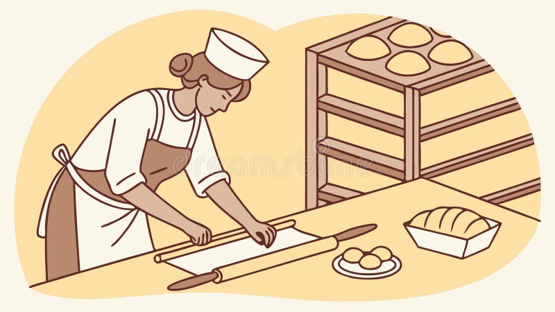 Baker Preparing Fresh Bread, Artisan Craft and Culinary Skill, Vector ...