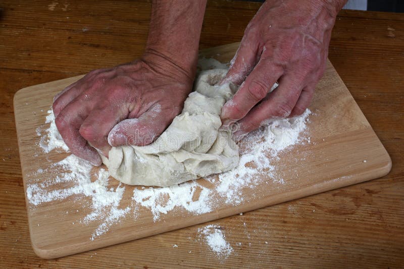 Baker Preparing Some Dough Ready To Bake Some Bread Stock Image - Image ...