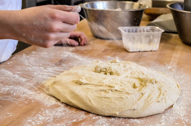 Hand of Baker or Apprentice Baker Preparing Bread Stock Photo - Image ...