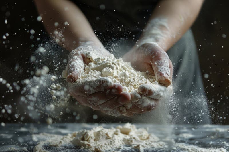 Baker& X27;s Hands Kneading the Dough. Hands Making Bread Stock ...