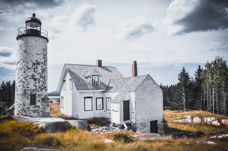 Bakerâ€™s Island Lighthouse Stock Photo - Image of baker, lighthouse ...