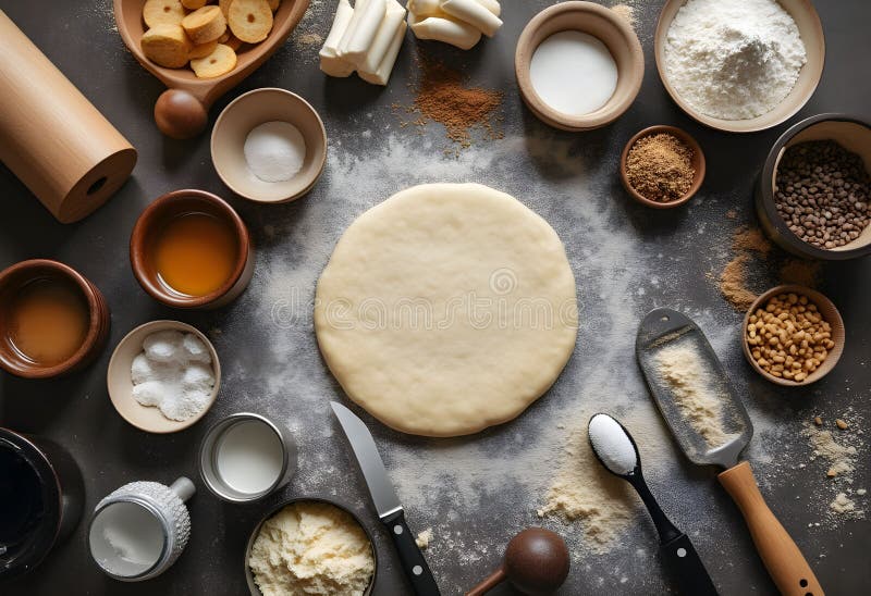 Bakerâ€™s Table Covered in Flour Dust Stock Photo - Image of ...