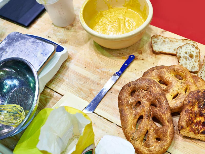 Baker`s Working Table in Bakery Stock Photo - Image of kitchen, home ...