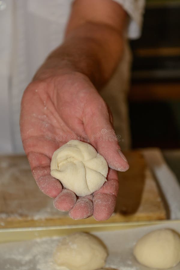 Baker Shows His Buns - Close-up Roll Stock Image - Image of food ...