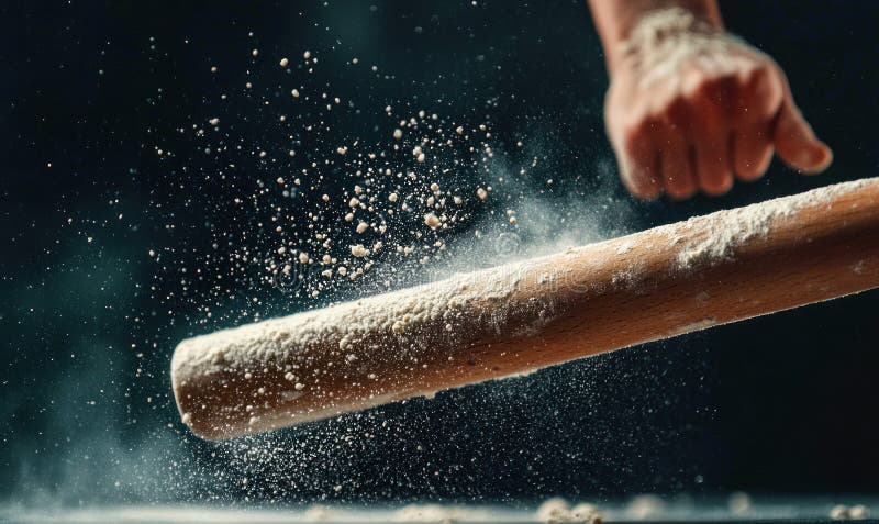 Rolling Pin Covered Flour Dark Surface Stock Photos - Free & Royalty ...