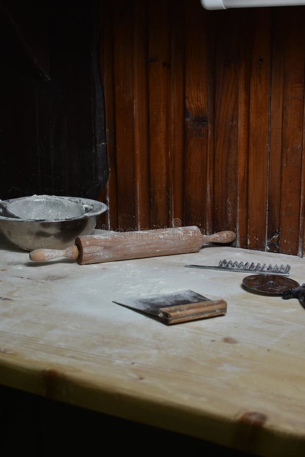 Baker Table with Baking Accessories for Different Types of Bread Stock ...