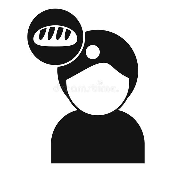 Baker Thinking about Bread Simple Icon Logo Stock Vector - Illustration ...