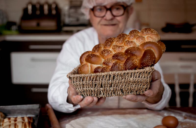 Bakers and Fresh Homemade Bread in a Basket Stock Photo - Image of ...