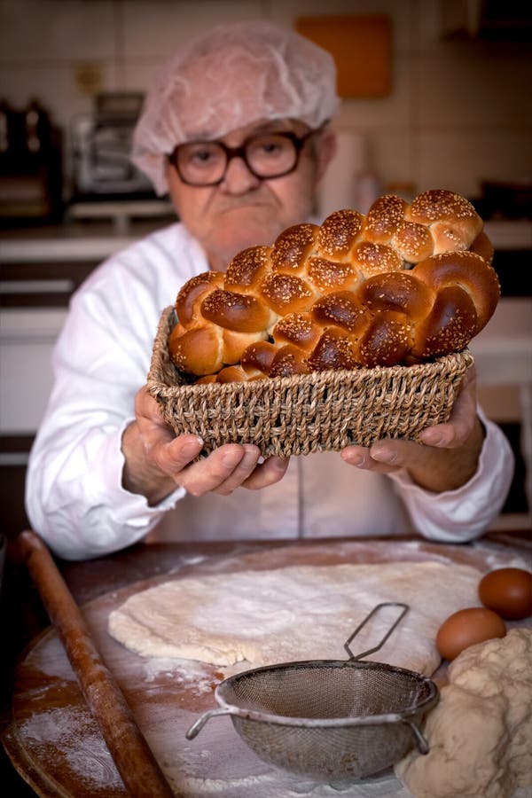 Bakers and Fresh Homemade Bread in a Basket Stock Photo - Image of ...