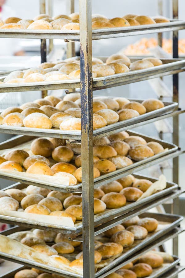 Bakers Racks Full of Bread stock image. Image of oven - 75743199