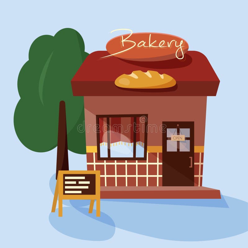 Bakery Building Vector Illustration in Cartoon Style Stock Vector ...