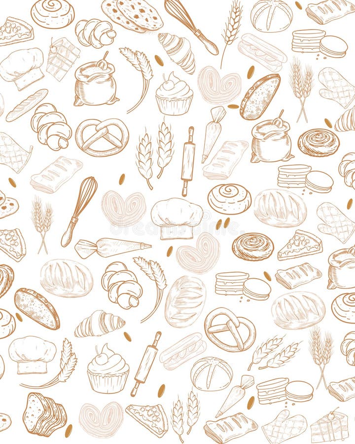 Bakery Wallpaper or Background of Fresh Pastries and Baking Tools, AI ...