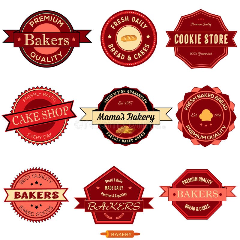 Bakery Badges stock vector. Illustration of graphic, bake - 47106896
