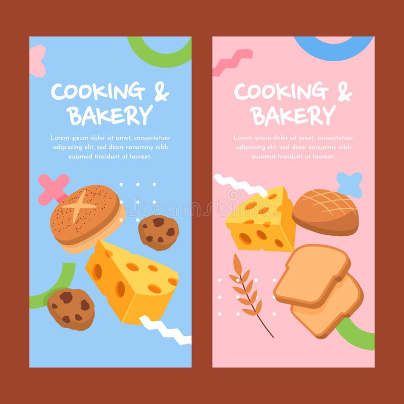 Bakery Banners in Flat Design Stock Illustration - Illustration of good ...