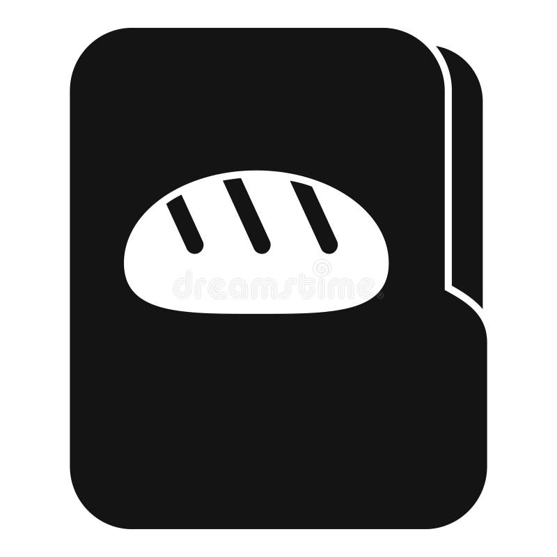 Bakery Book Cover with Bread Loaf Drawing Icon Stock Vector ...