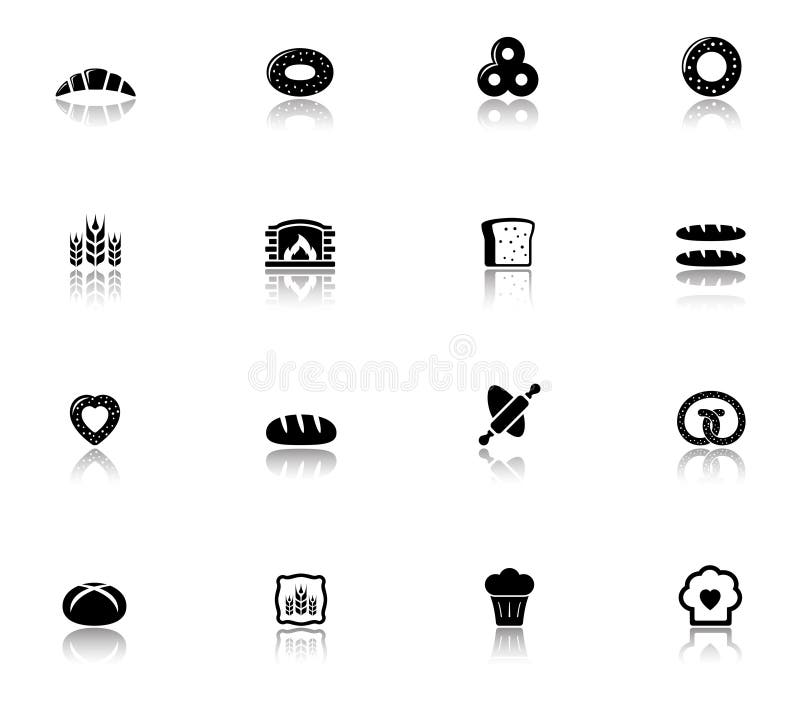 Bakery and bread icons set stock illustration. Illustration of grain ...