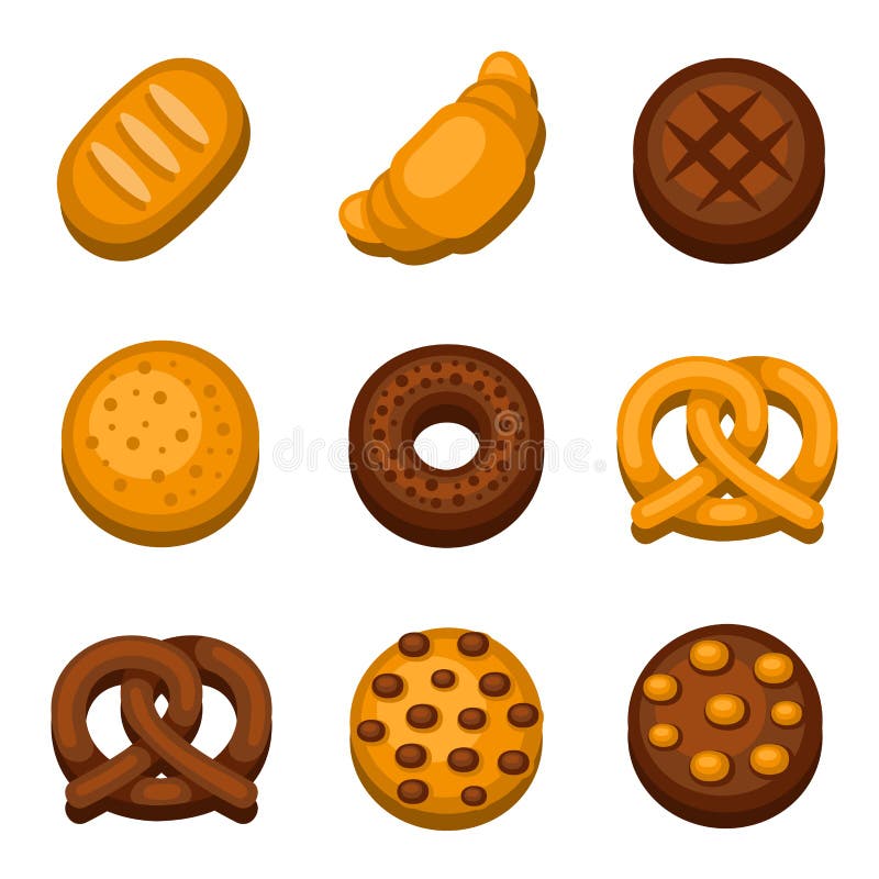 Bread icons stock vector. Illustration of breakfast, donut - 22552340