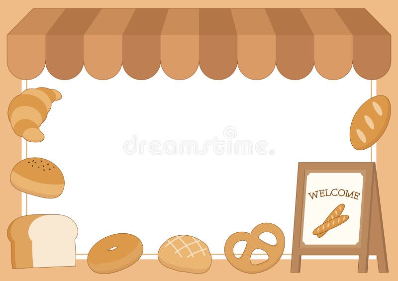 Bakery bread shop frame 2 stock vector. Illustration of banner - 332683748