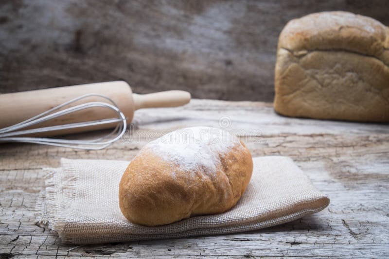 Bakery Breads on a Wooden Table. Stock Image - Image of bakery, table ...