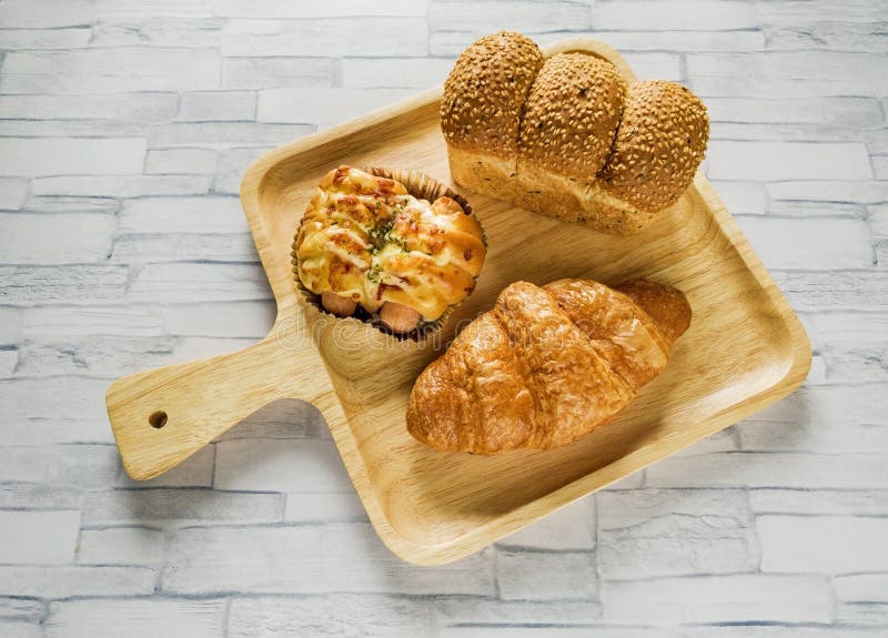 Bakery breakfast on plate stock image. Image of meal - 192833879