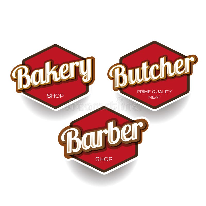 Bakery, Butcher, Barber Label or Badge Stock Illustration ...