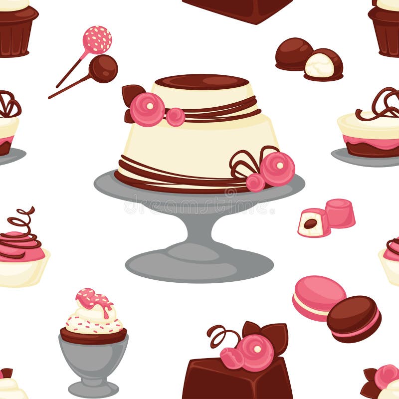 Bakery and Cakes Baked Culinary Products Seamless Pattern Vector Stock ...
