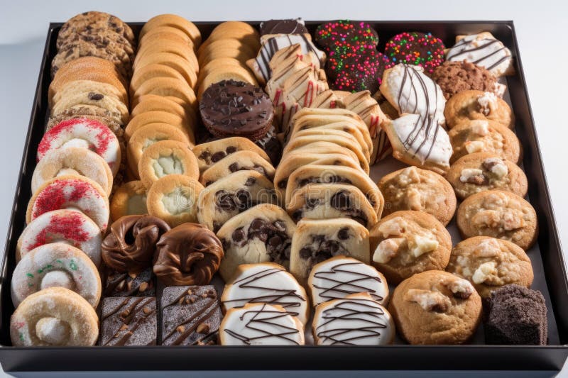 Bakery Case Filled with Assorted Holiday Cookies and Pastries Stock ...