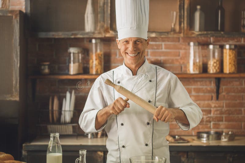 Bakery Chef Cooking Bake in the Kitchen Stock Photo - Image of indoors ...