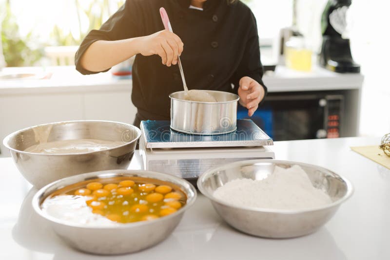 Bakery Chef Cooking Bake in the Kitchen Professional Stock Image ...