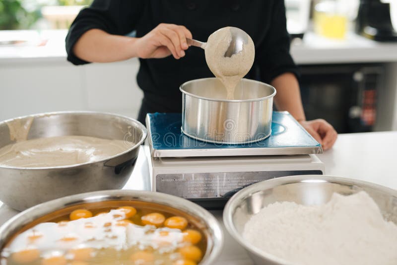 Bakery Chef Cooking Bake in the Kitchen Professional Stock Image ...