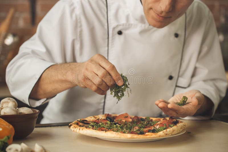 Bakery Chef Cooking Bake in the Kitchen Professional Stock Image ...