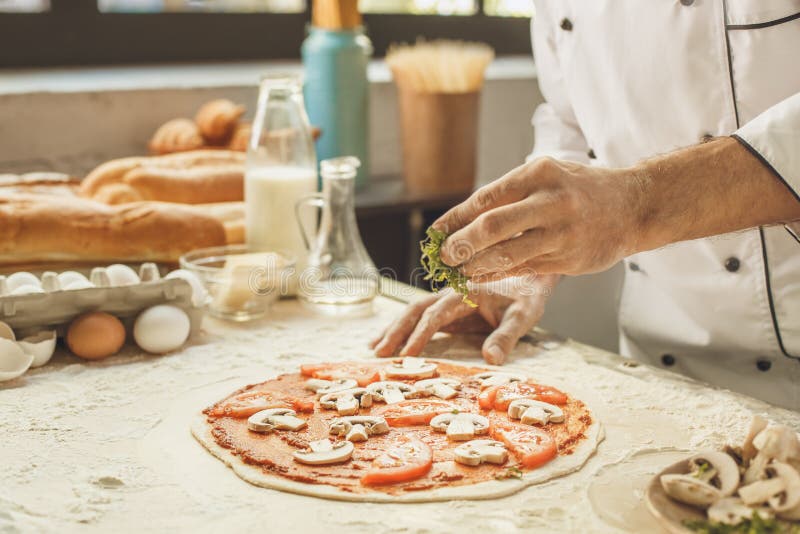 Bakery Chef Cooking Bake in the Kitchen Professional Stock Image ...