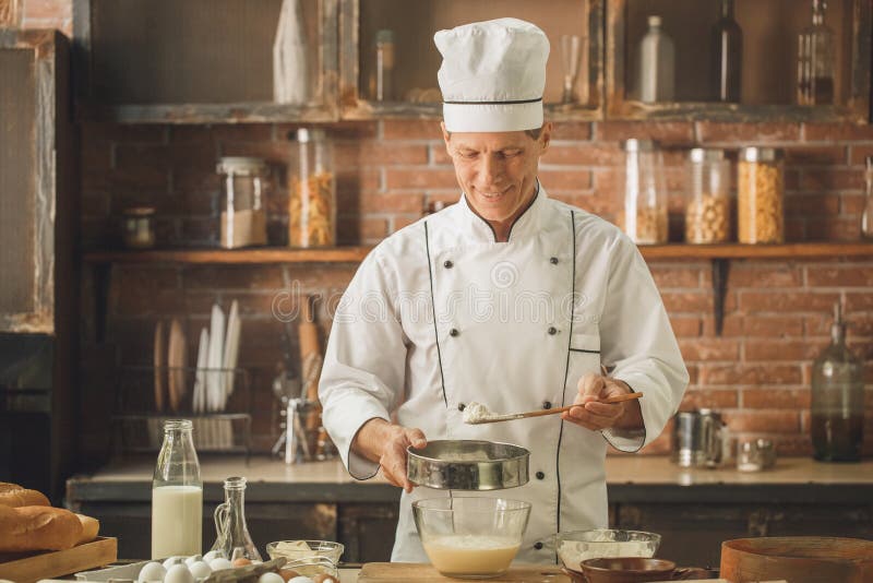 Bakery Chef Cooking Bake in the Kitchen Professional Stock Photo ...