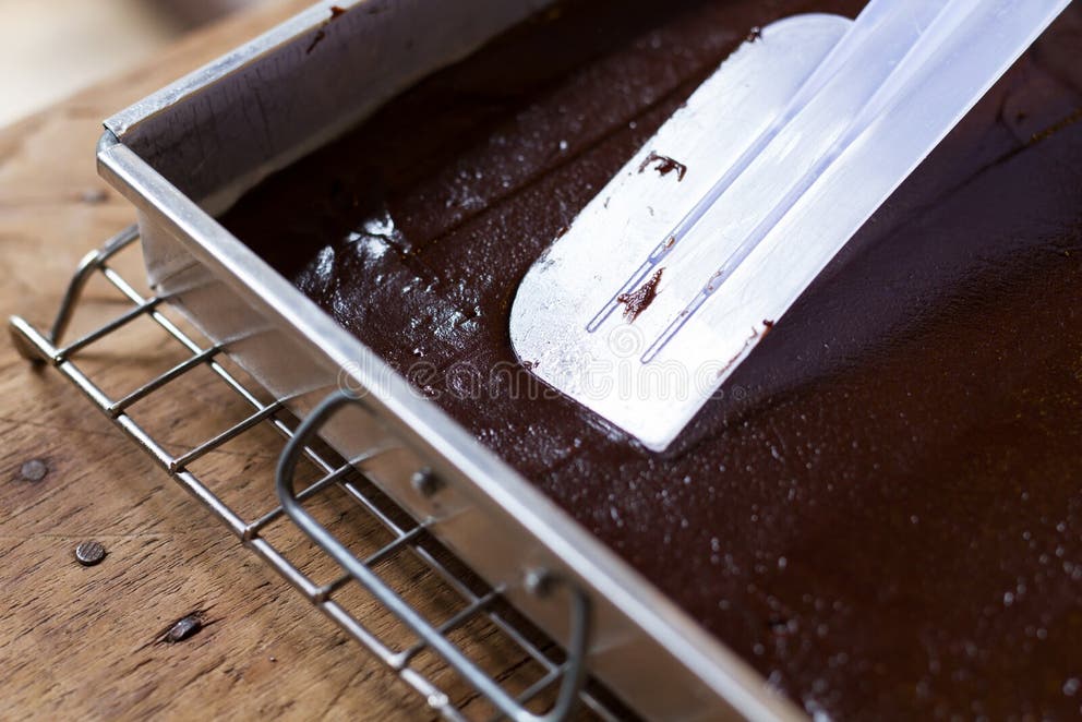 Bakery Chef Making Chocolate Cake at Bakery Kitchen Stock Image - Image ...