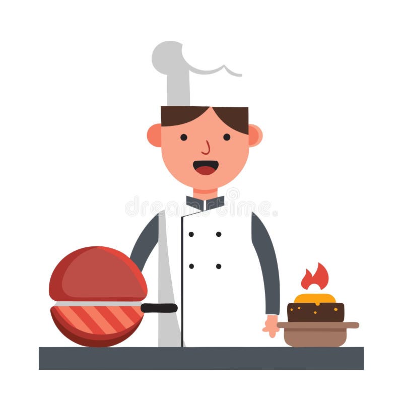 Bakery Chef Prepares Burger Closeup, Beef Burger-making Process, Burger ...