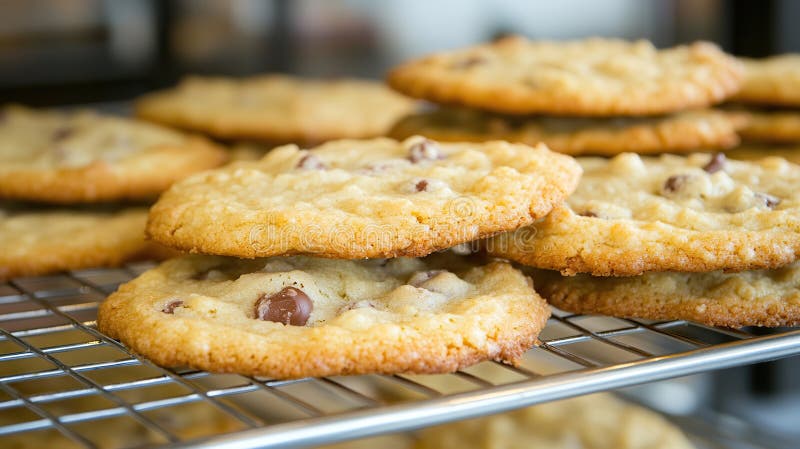 Bakery Chocolate Chip Cookies Cooling Rack Display Stock Photos - Free ...