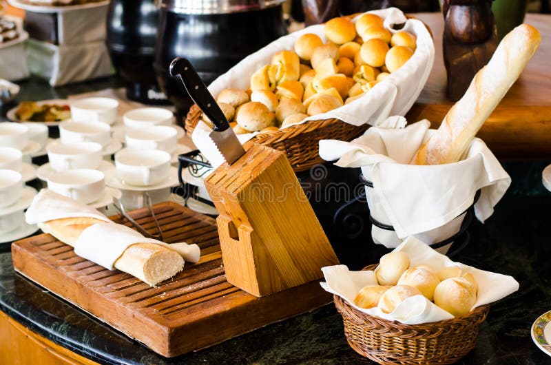 Bread Display at a Hotel Buffet Stock Photo - Image of display, buffet ...