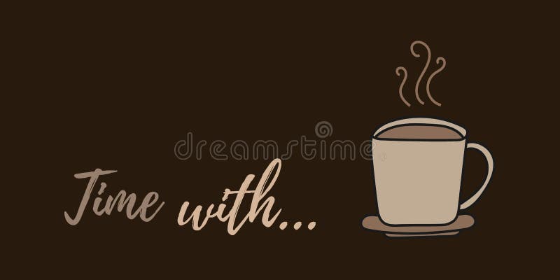 Time cup coffee. stock vector. Illustration of design - 175509756