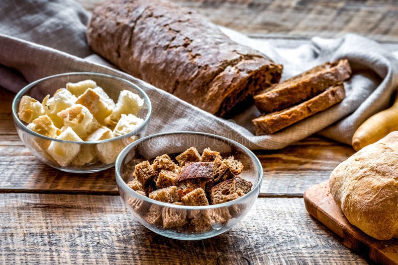Bakery Concept with Homemade Bread on Rustic Background Stock Image ...