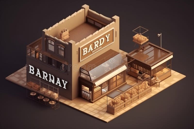 Bakery - Conceptual Illustration. Isometric View. Generative AI Stock ...