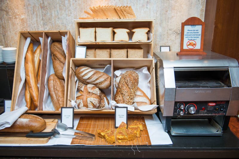 Bakery Corner at Restaurant Stock Photo - Image of toaster, bread: 60234956