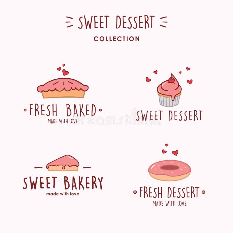 Sweet Bakery and Dessert Logo, Sign, Emblem, Flat Vector DesignBakery ...