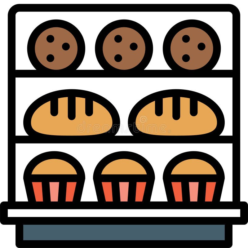 Bakery Display Case Icon, Bakery and Baking Related Vector Stock Vector ...