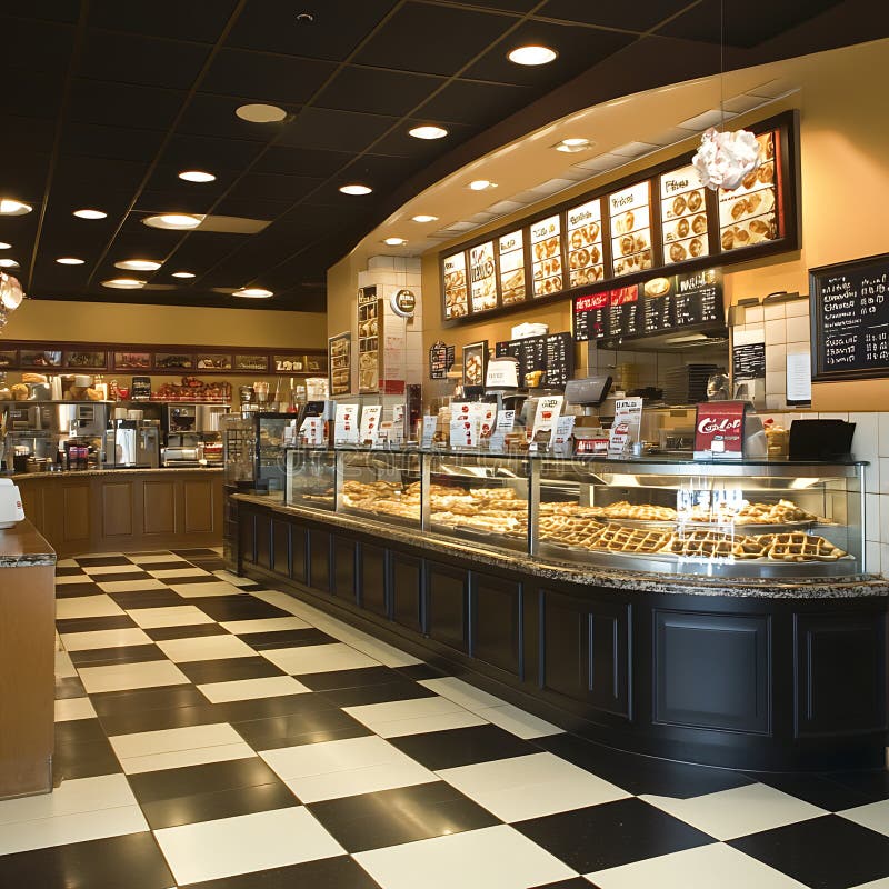 Bakery Counter Designs Bakery Shop Display Black White Stock