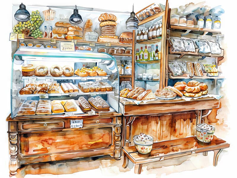 Bakery display stock illustration. Illustration of bake - 326389280