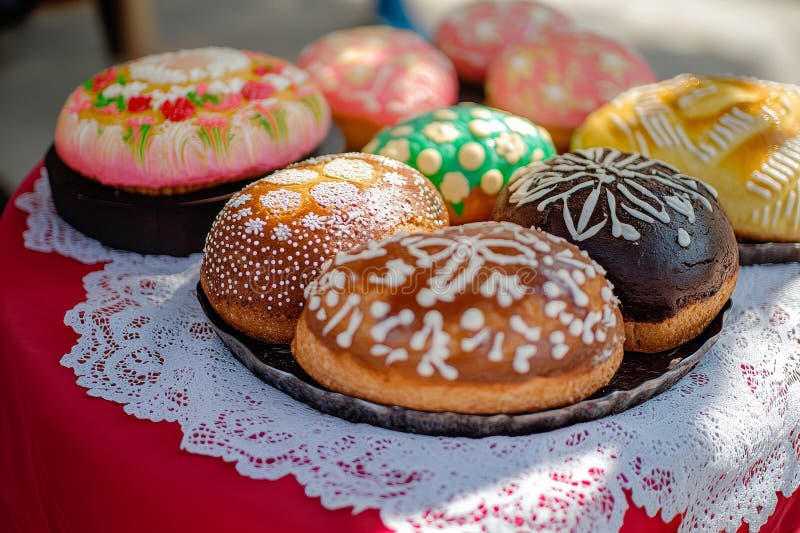 The Bakery Displays an Assortment of Fresh Traditional Orthodox Easter ...