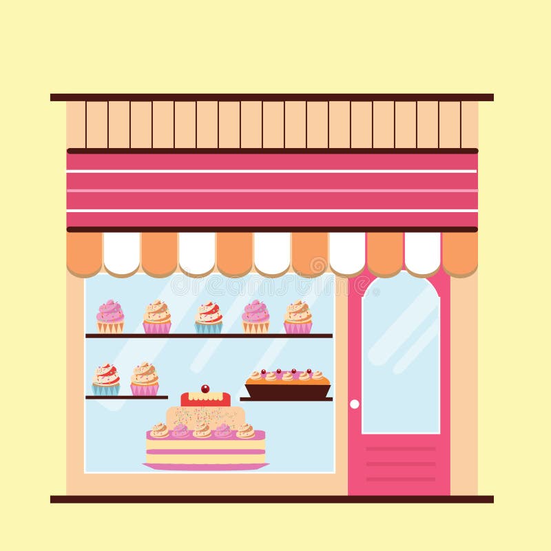 Bakery facade view stock vector. Illustration of food - 70287113