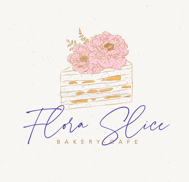 Bakery Flora Slice Label Design Stock Vector - Illustration of flower ...