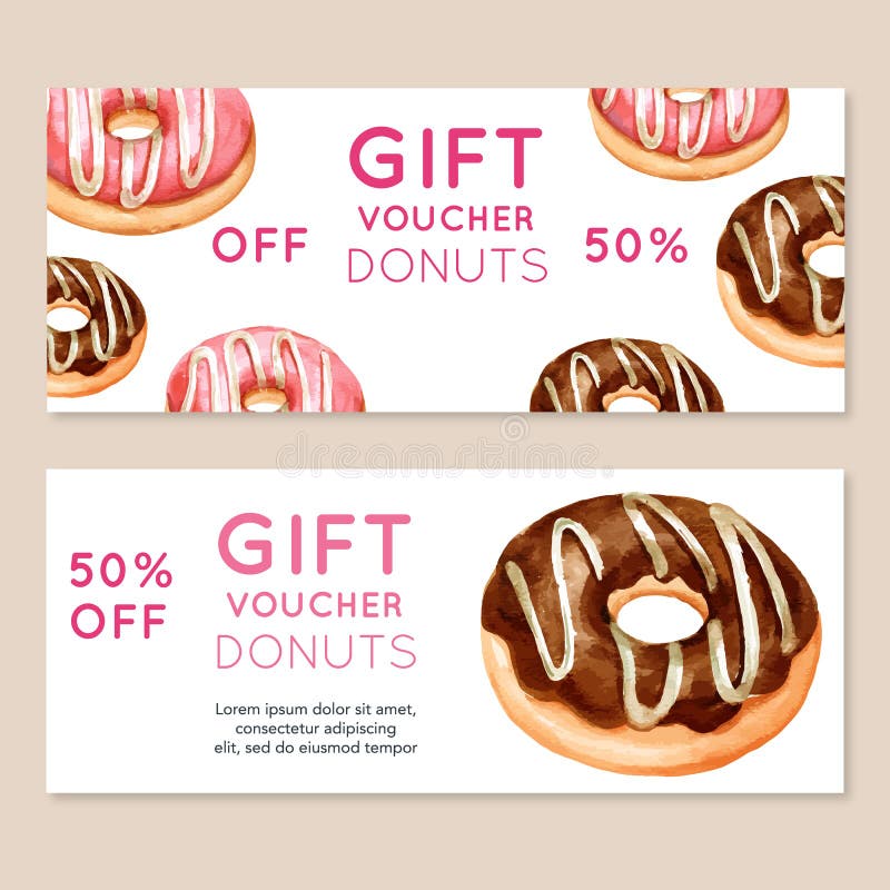 Bakery Gift Voucher Template. Bread and Bun Collection Stock Vector ...